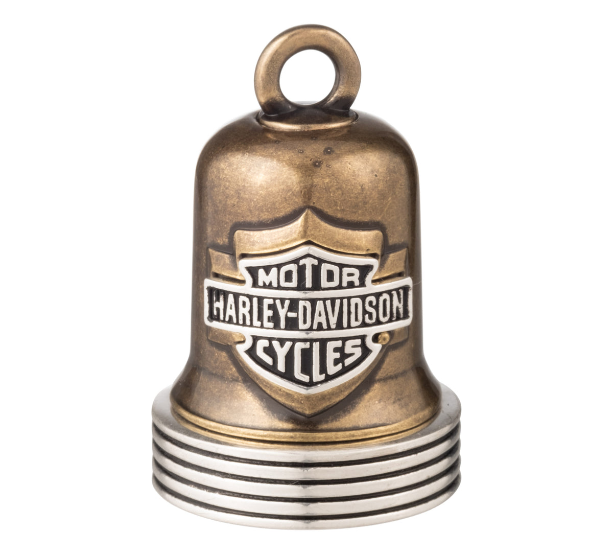 TWO-TONE BAR AND SHIELD LOGO WITH STRIPPED EDGE RIDE BELL – Clare's ...