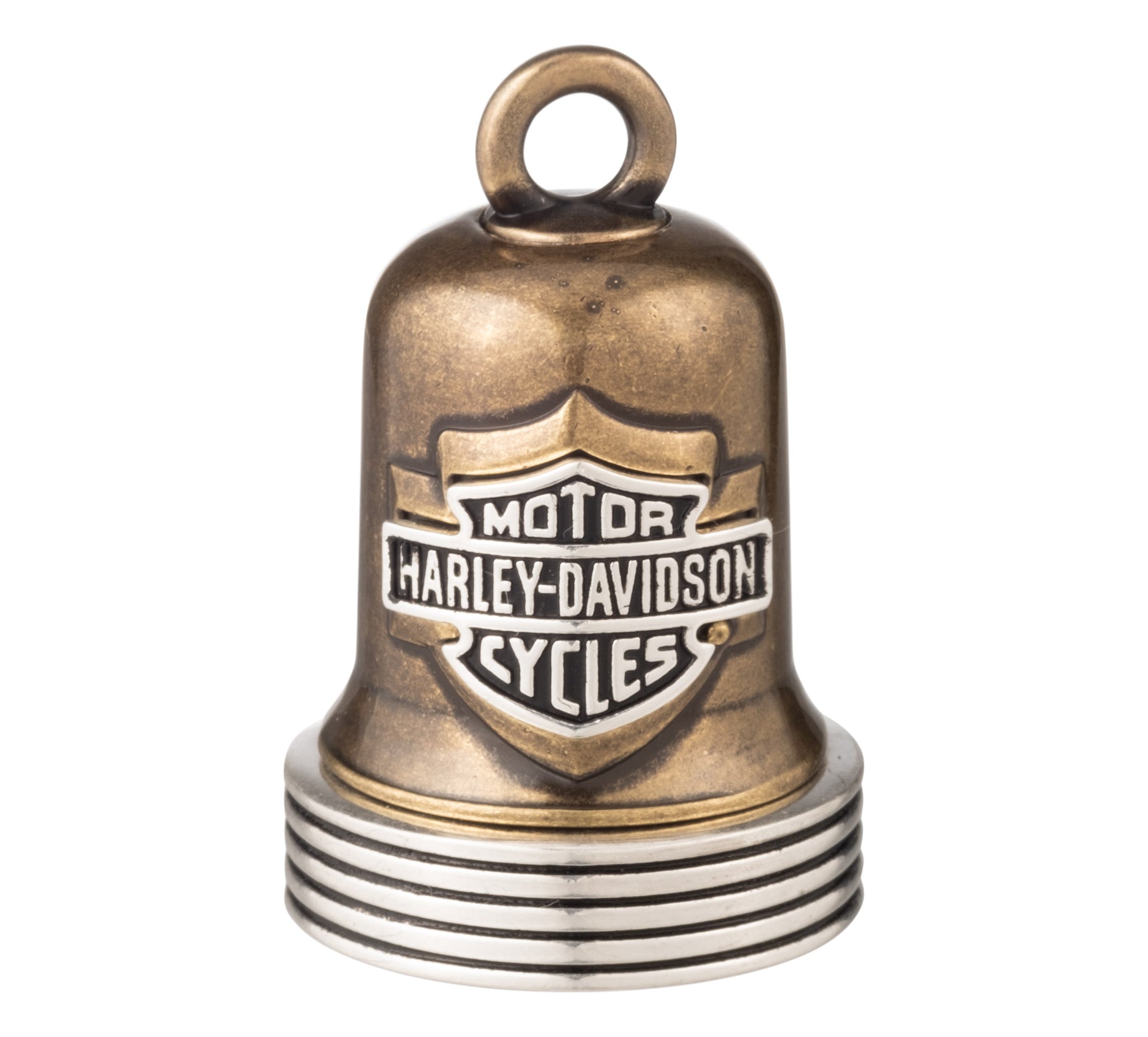 TWO-TONE BAR AND SHIELD LOGO WITH STRIPPED EDGE RIDE BELL – Clare's ...